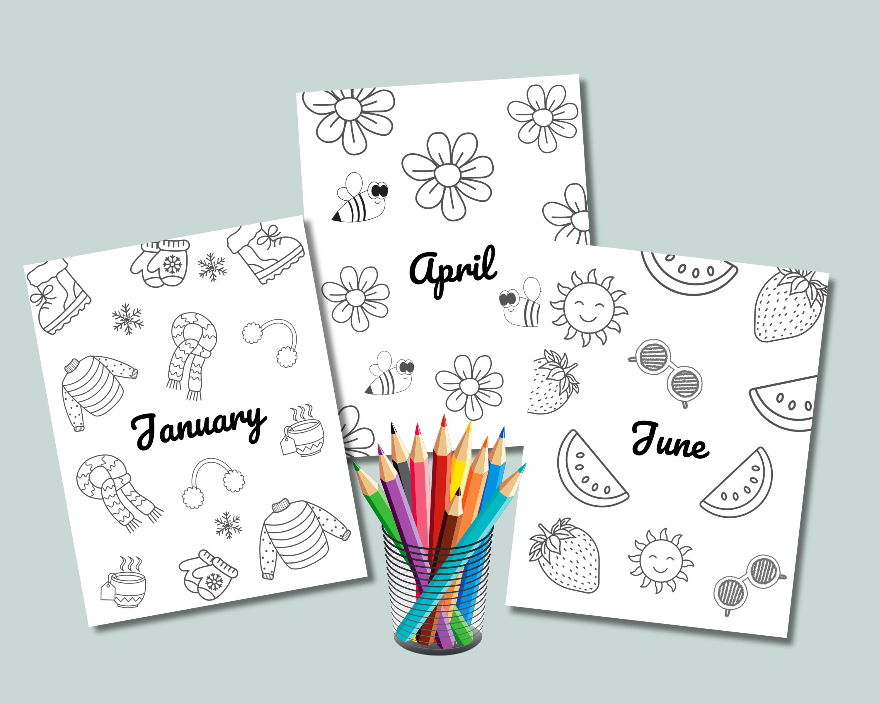 Monthly Journal Title Page and Undated Monthly Planner Set Printable ...