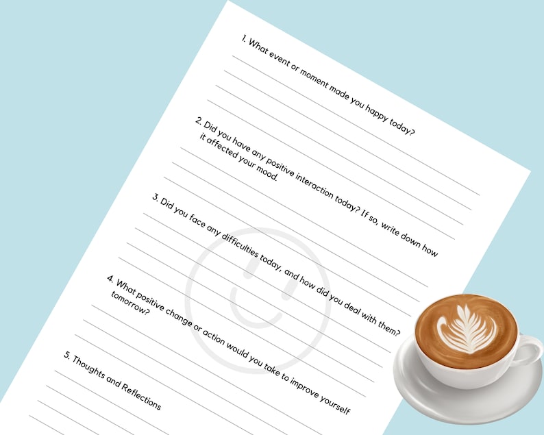 Daily Mood Tracker Printable Mood Journal, Self Care Checklist, Daily ...