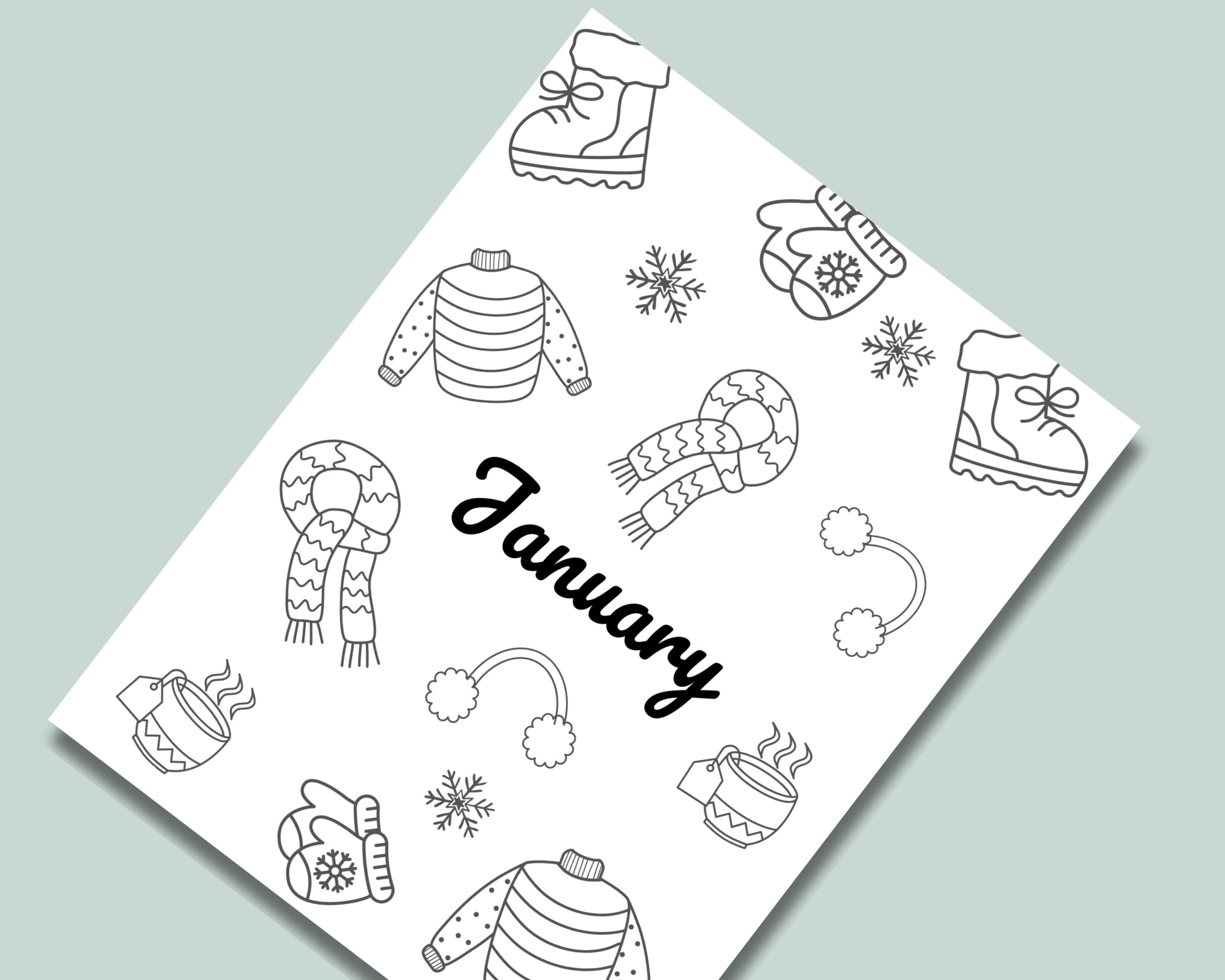 January Title Page Printable Monthly Planner Undated Set January ...