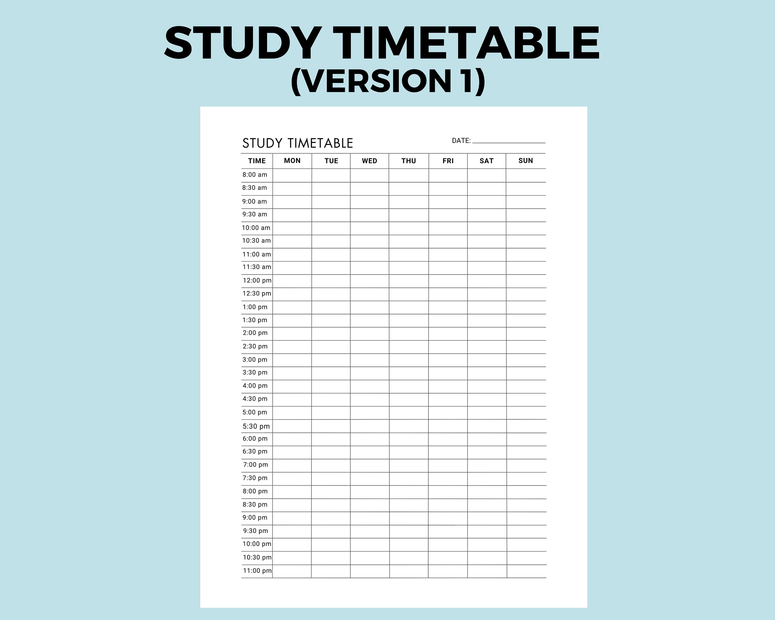 Study Planner Printable Instant Download Academic Planner for - Etsy