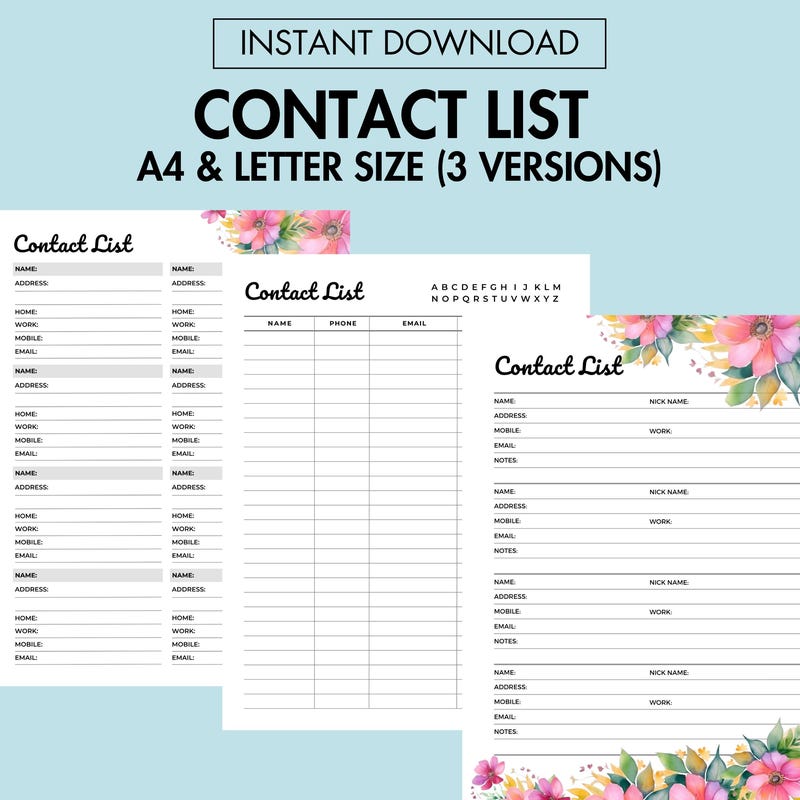 Family Address List - Etsy