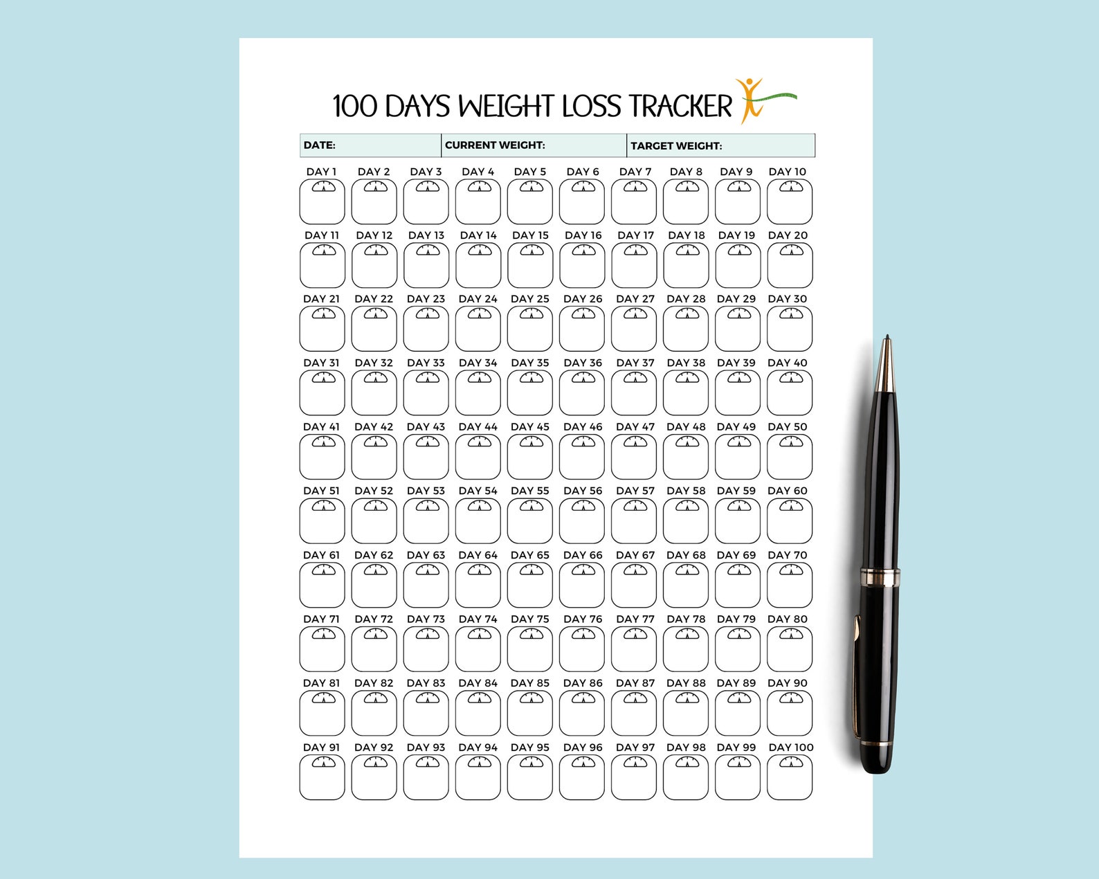 Weight Loss Tracker Printable Weight Loss Record Sheet PDF, Weight Loss ...