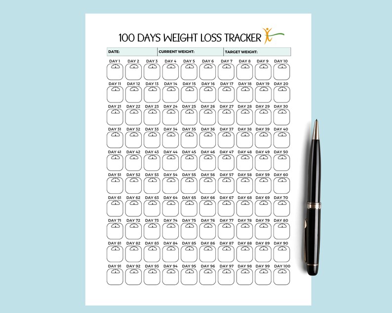 Weight Loss Tracker Printable Instant Download PDF, Weight Loss Record ...