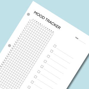 Mood Tracker Printable Daily Yearly Mood Journal, Mental Health ...