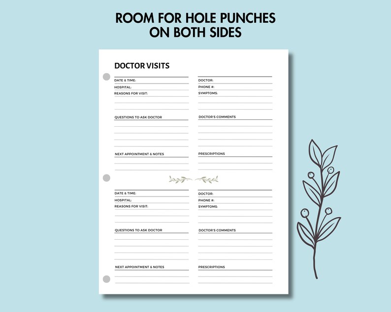 Doctor Visit Tracker Printable Medical Appointment Tracker PDF ...
