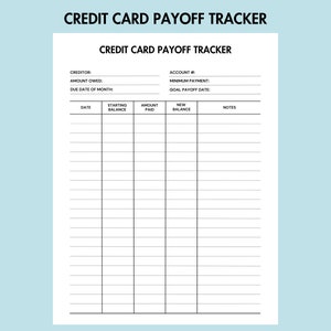 Credit Card Payment Tracker, Credit Card Transaction Tracker & Payoff ...