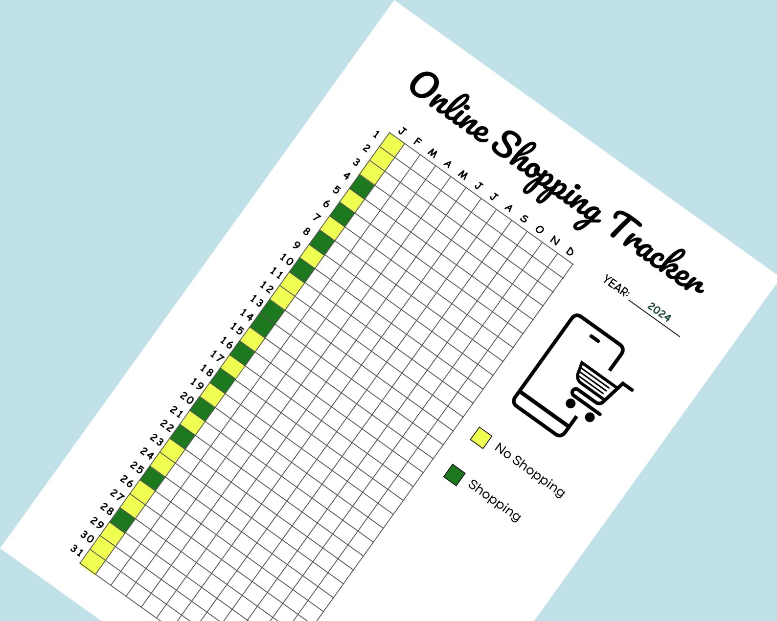 Online Shopping Tracker Printable Online Purchase Tracker, Year in ...