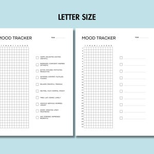 Mood Tracker Printable Daily Yearly Mood Journal, Mental Health ...