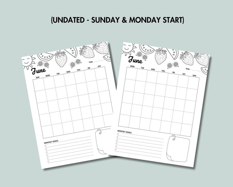 June Journal Title Page & June Monthly Planner Undated Printable June ...