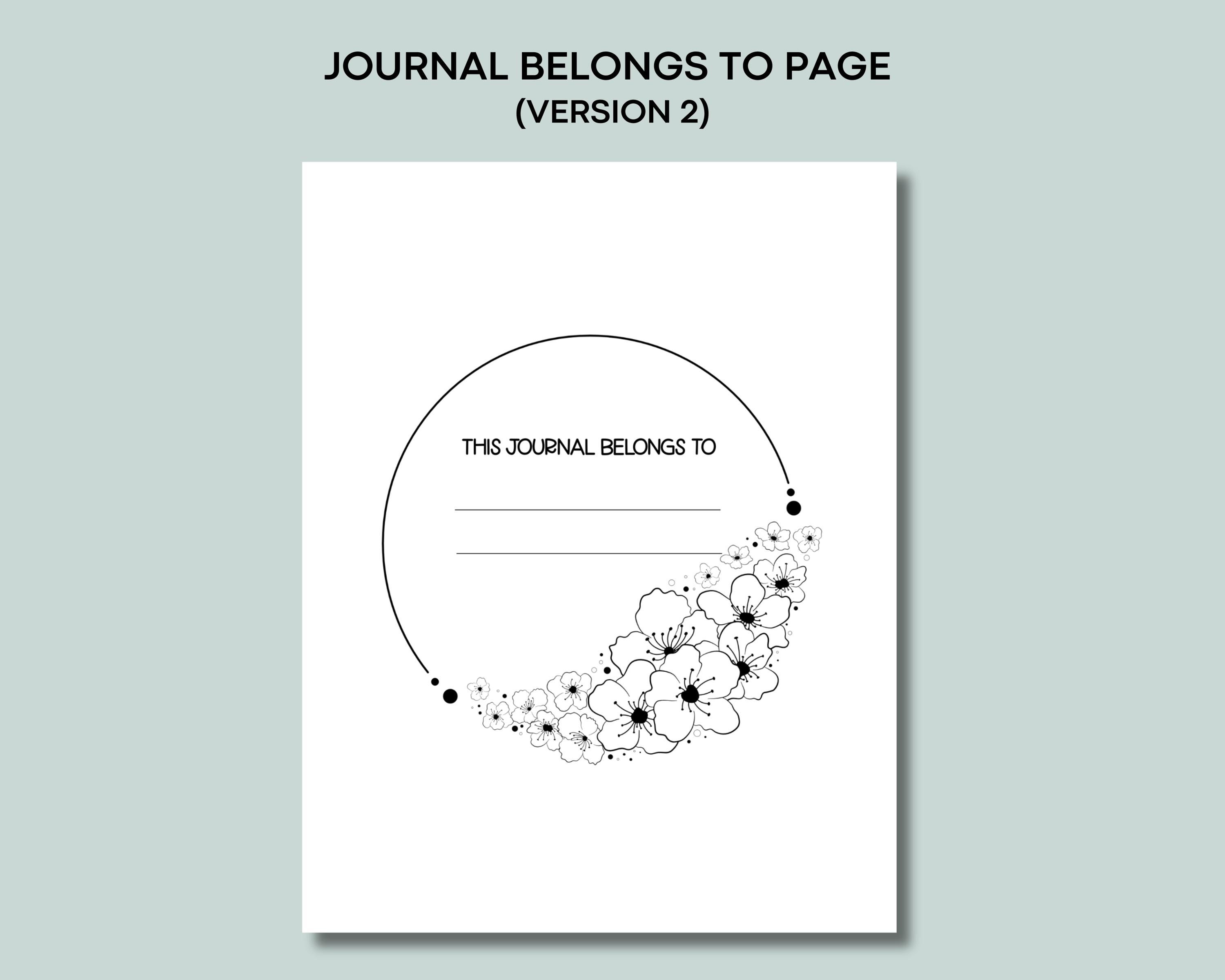 2025 Journal Cover Page Printable 2025 Planner Title Page, This Journal ...