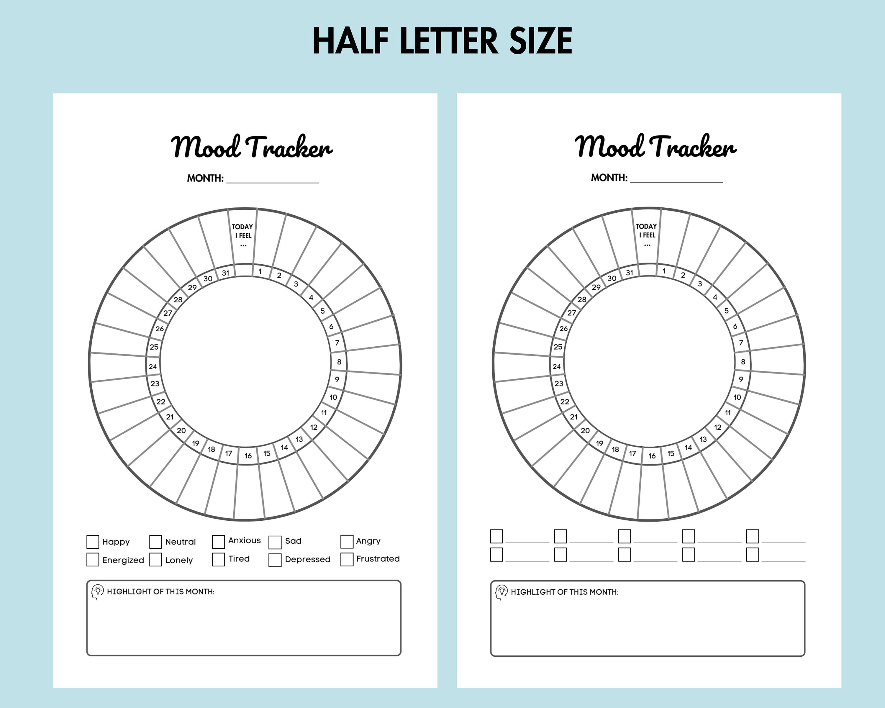 Mood Tracker Printable Daily Mood Journal PDF Emotion Tracker, Emotion ...