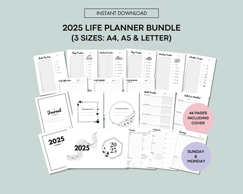 2025 Ultimate Life Planner Bundle Printable 2025 Journal Bundle Yearly ...