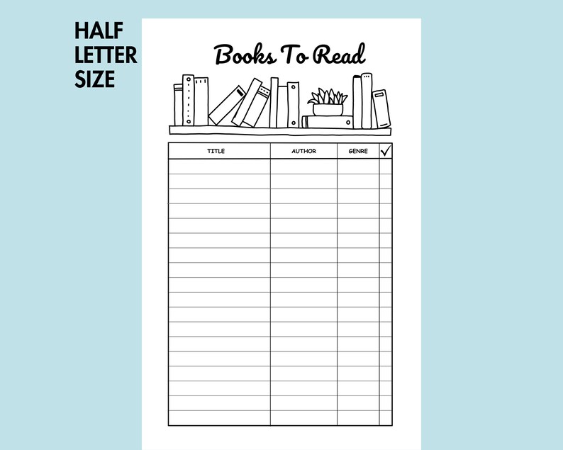Book Tracker Printable Reading Tracker PDF Book Reading Planner ...