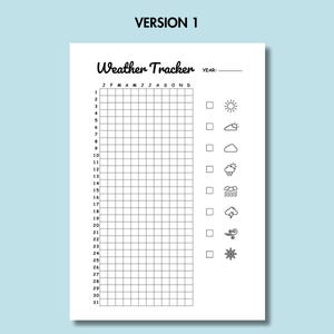 Weather Tracker Printable Journal Page Weather Printable Weather ...