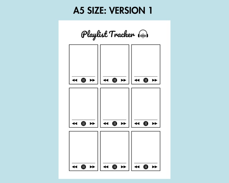 Music Playlist Tracker Printable Playlist Listening Log and Tracker ...