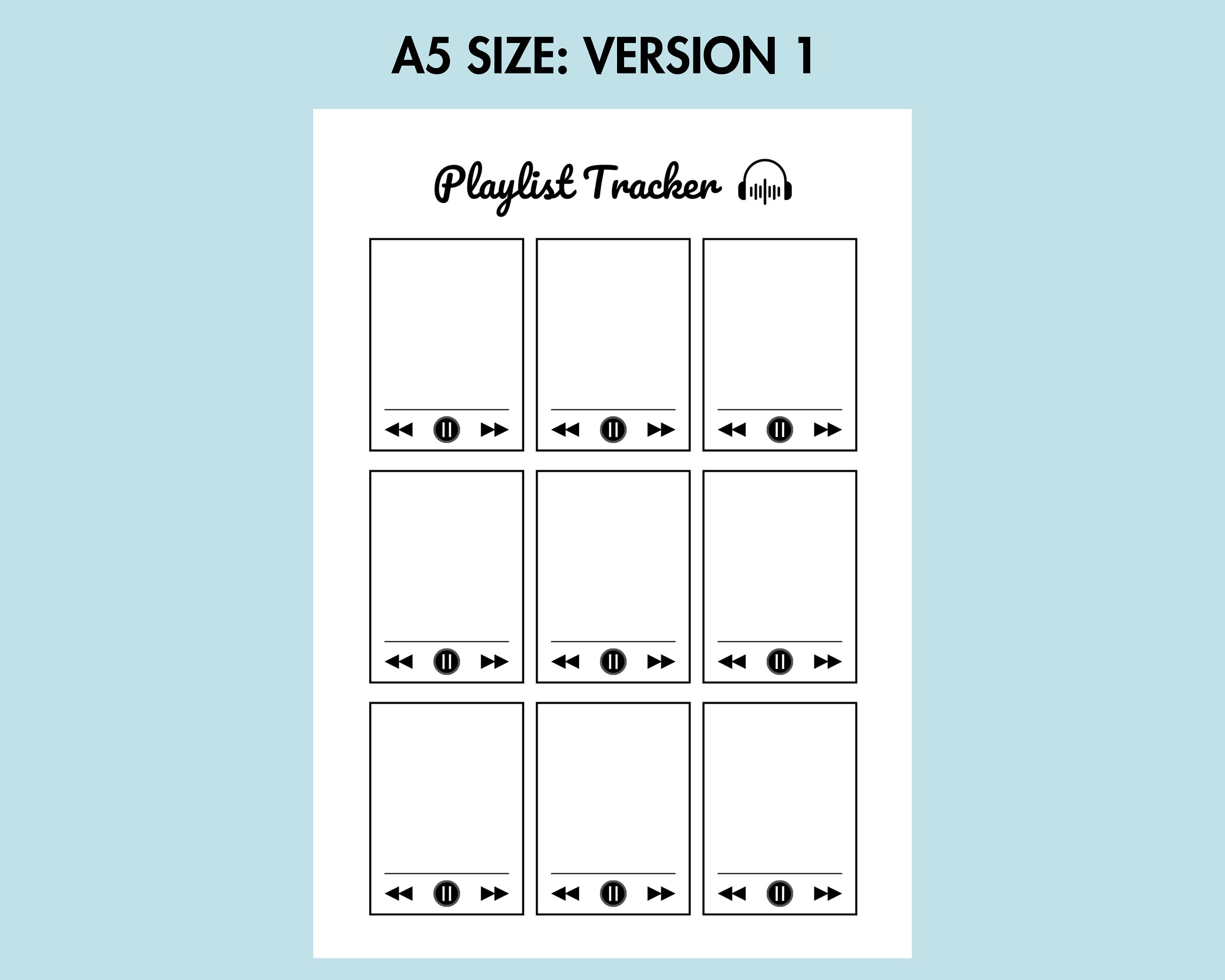 Music Playlist Tracker Printable Playlist Listening Log and Tracker ...