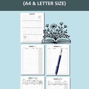 Reading Planner Printable Bookshelf Reading Log PDF, Book to Read ...