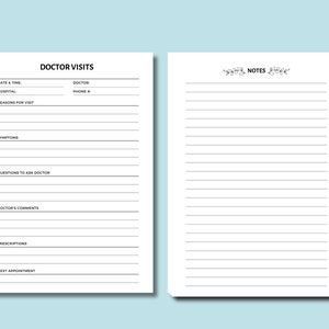 Doctor Visit Note Printable Doctor Appointment Planner Doctor Note Page ...