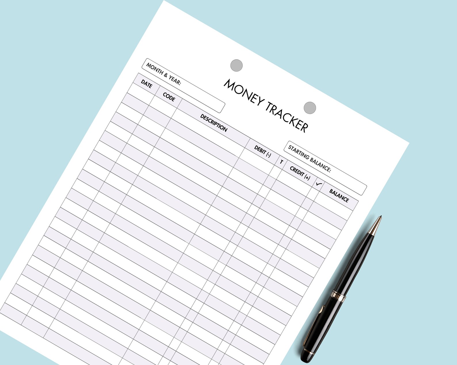 Money Tracker Printable Income and Expense Tracker PDF Checkbook ...