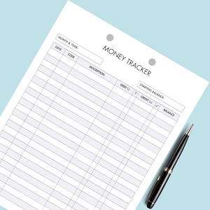 Money Tracker Printable Income and Expense Tracker PDF Checkbook ...