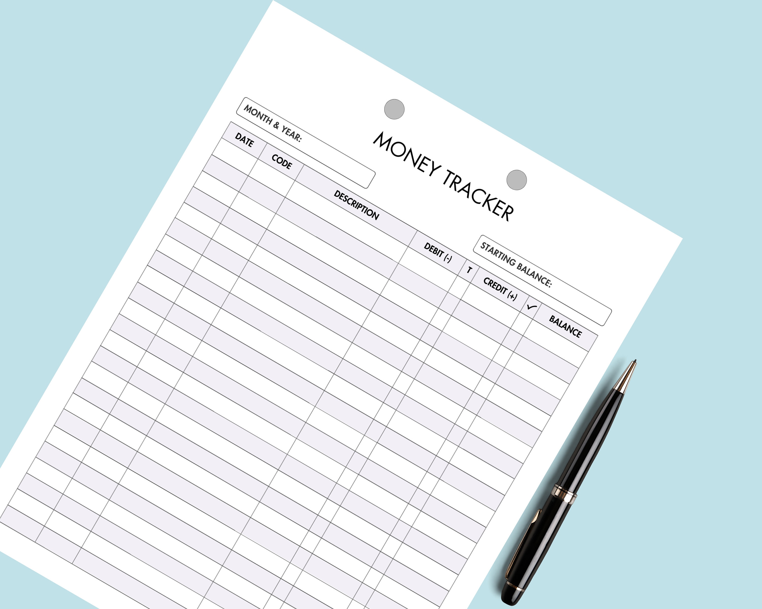 Money Tracker Printable Income and Expense Tracker PDF Checkbook ...