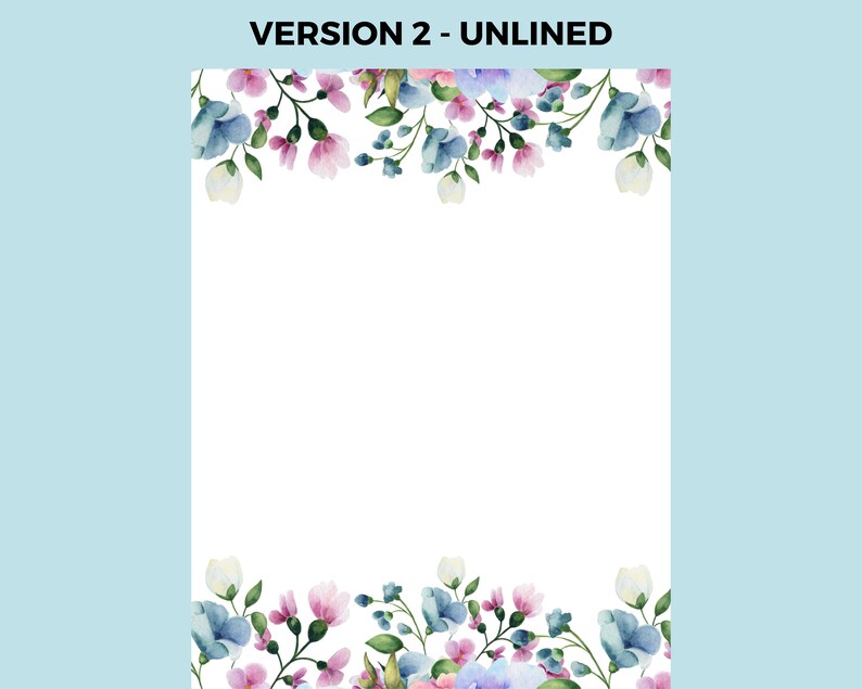 Printable Stationery Instant Download, Greenery Plant Writing Paper ...