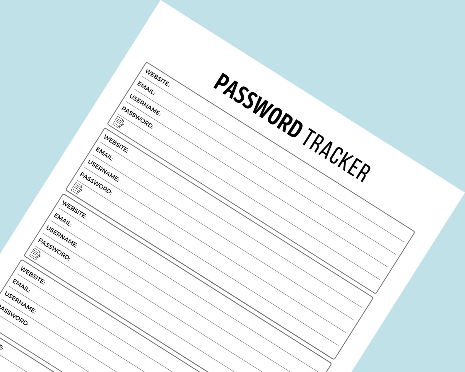 Password Tracker Printable Password Organizer PDF, Website Login ...