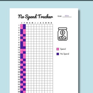 No Spend Tracker Printable No Spending Challenge PDF Money Saving ...