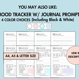 Mood Tracker Printable Daily Yearly Mood Journal, Mental Health ...