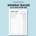 Spending Tracker Printable Minimalist Spending Log for Budgeting ...