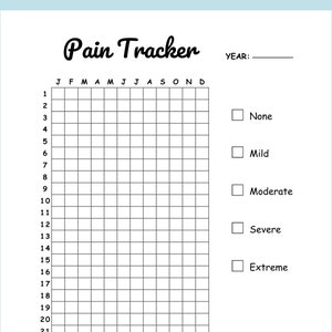 Pain Tracker Printable Daily Pain Log Pain Monitoring PDF Symptom ...