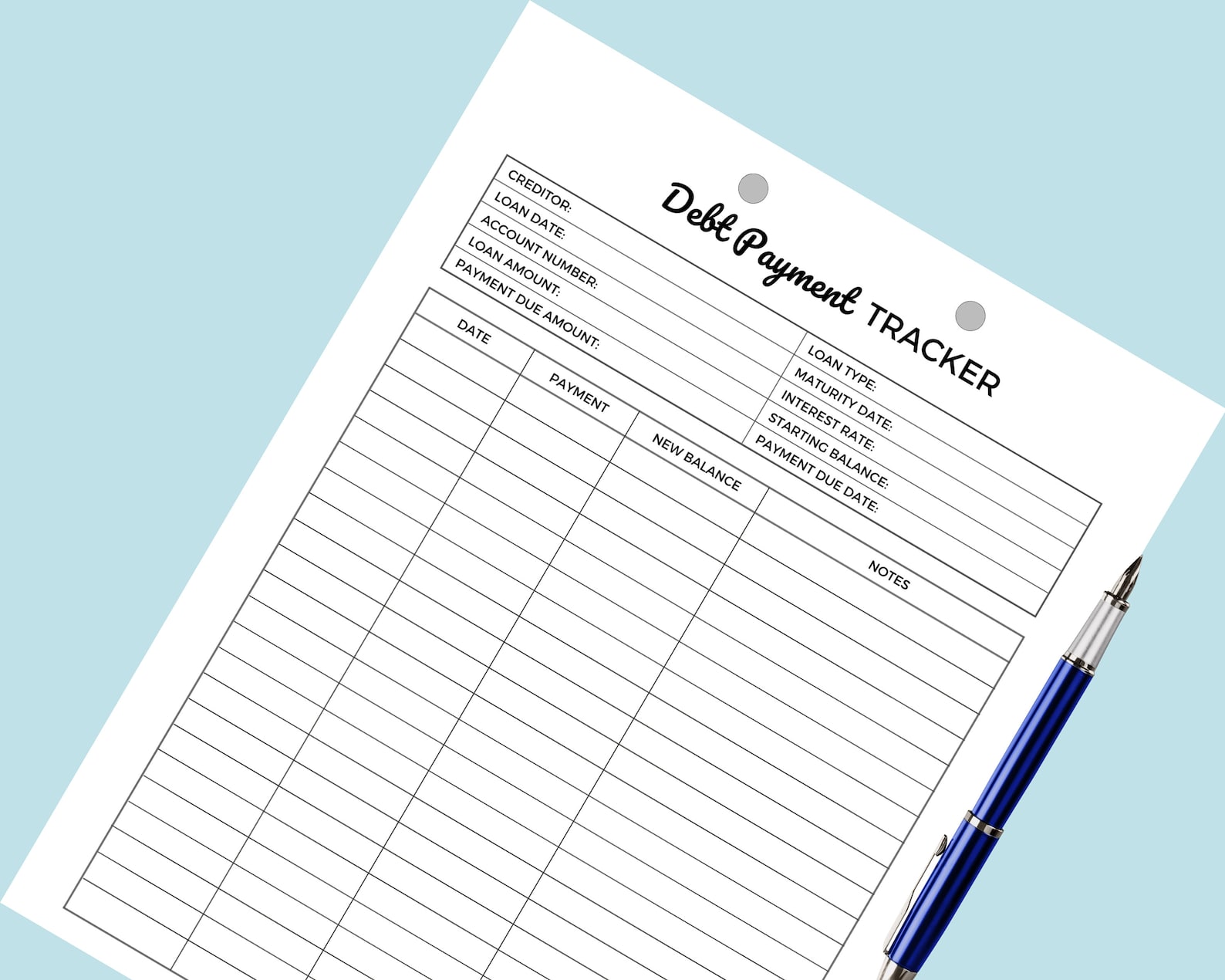 Debt Payment Tracker Printable Debt Payoff Planner Finance Tracker PDF ...