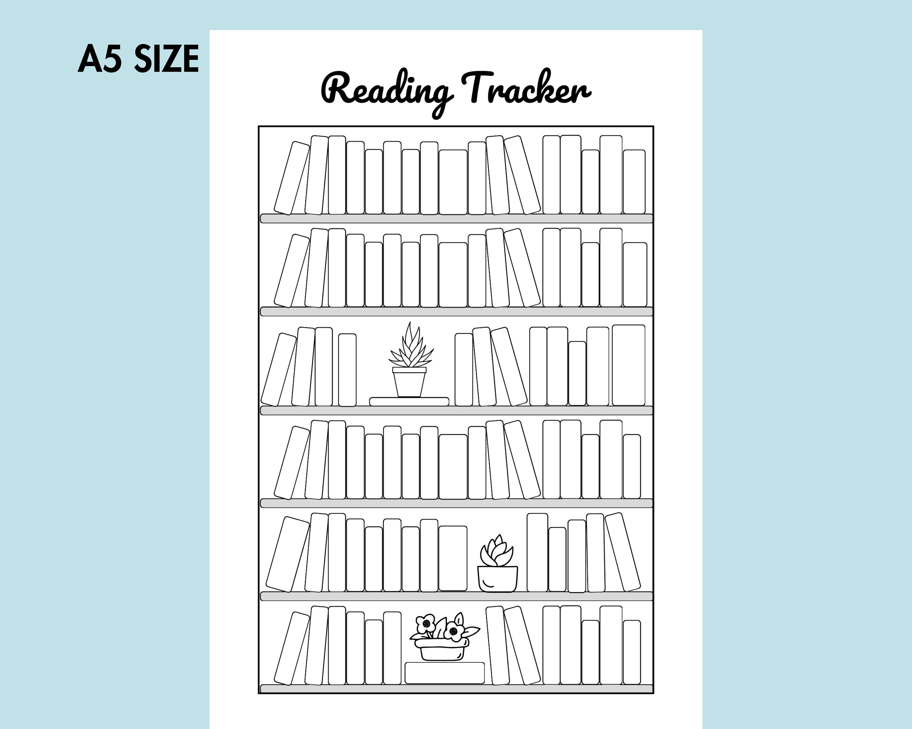 Reading Tracker Printable Bookshelf Tracker Reading Log, Book Challenge ...