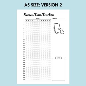 Screen Time Tracker Printable Digital Screen Time Management Tracker ...