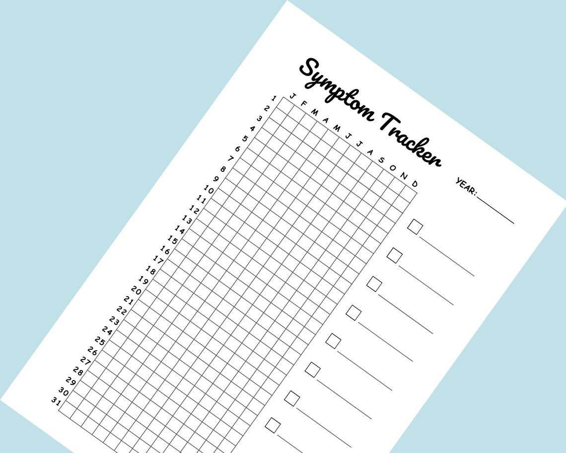 Symptom Tracker Printable Symptom Log PDF Health Tracker, Medical ...