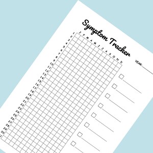 Symptom Tracker Printable Symptom Log PDF Health Tracker, Medical ...