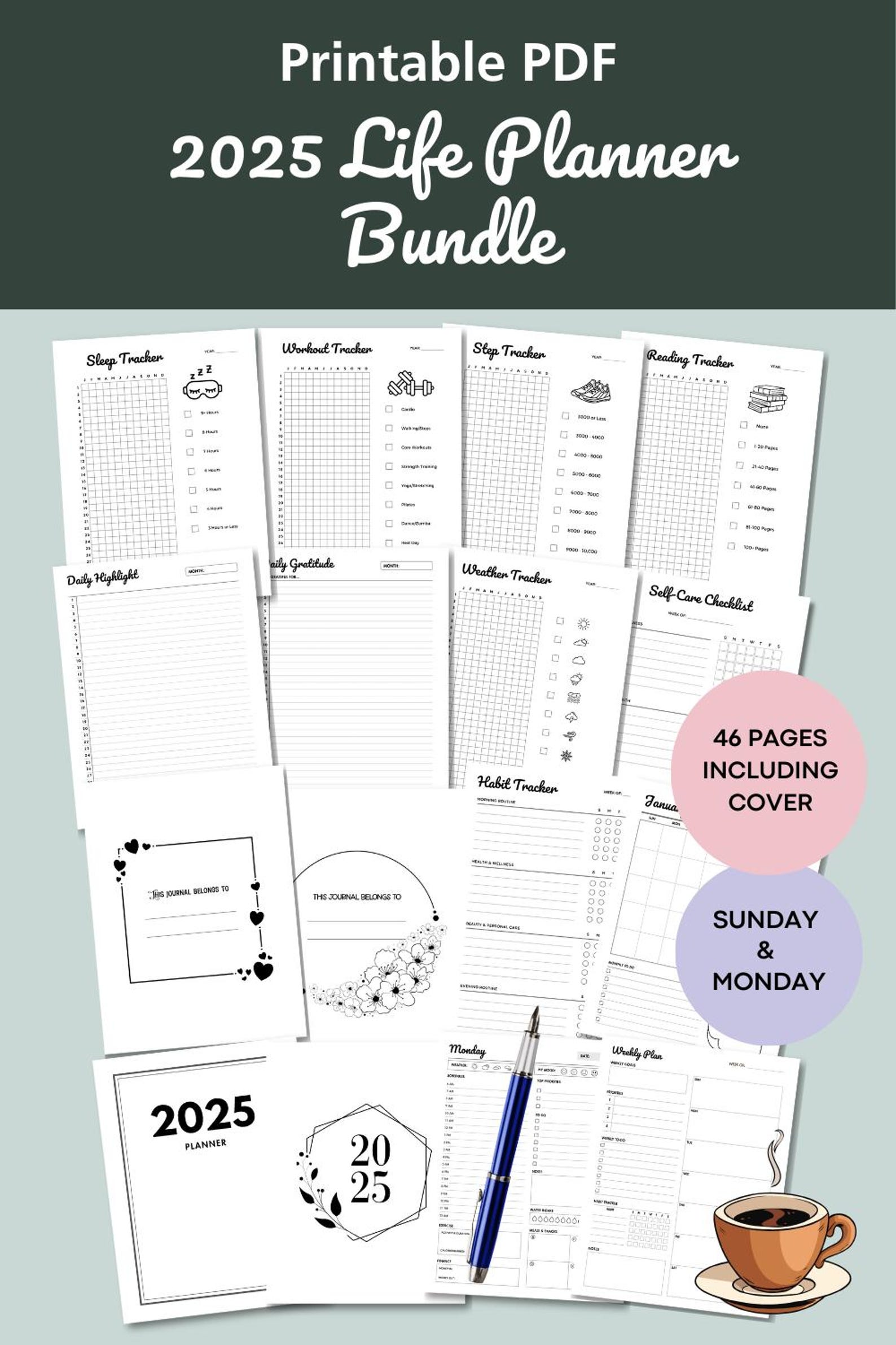 2025 Ultimate Life Planner Bundle Printable 2025 Journal Bundle Yearly ...