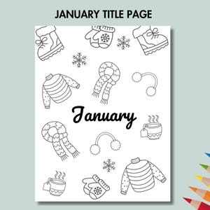 January Title Page Printable Monthly Planner Undated Set January ...