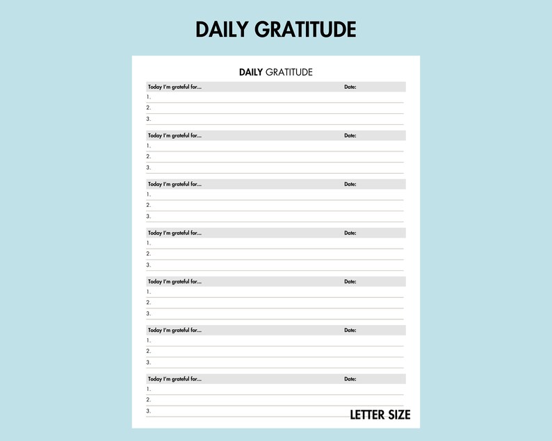 Gratitude Journal Printable Daily Weekly Gratitude Journal PDF, Daily ...