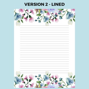 Printable Stationery Instant Download, Greenery Plant Writing Paper ...