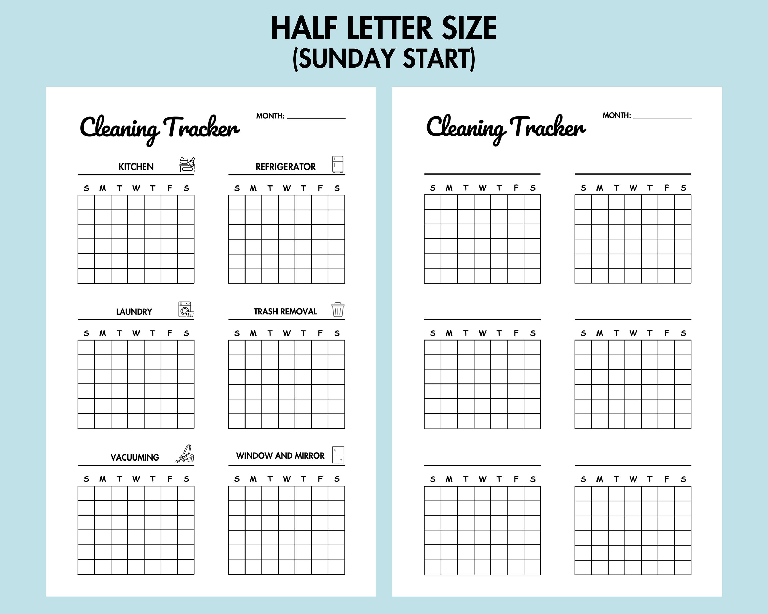 Cleaning Tracker Printable House Task Tracker PDF Daily House Chore ...