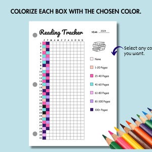 Reading Tracker Printable Journal Page Daily Yearly Reading Log ...