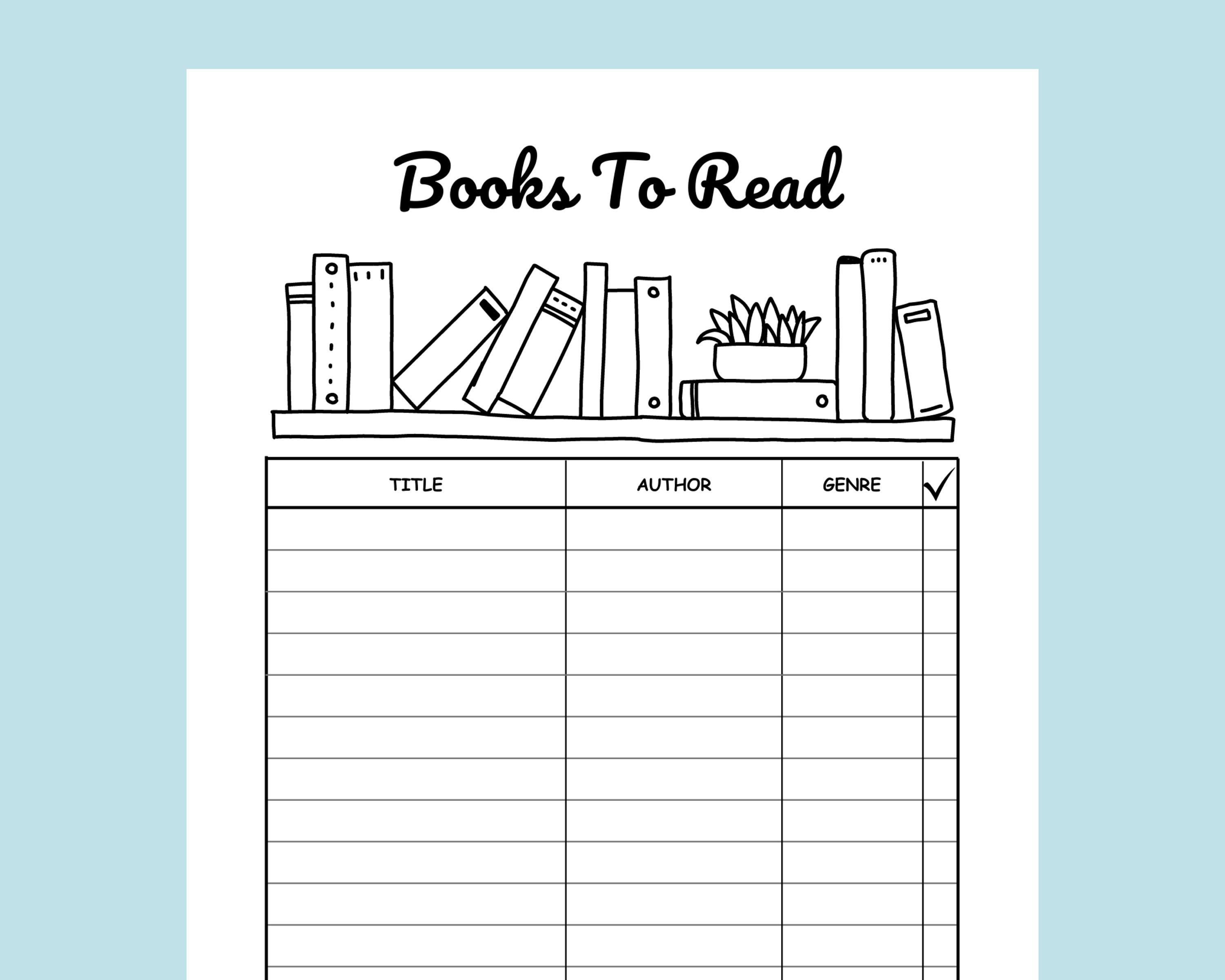 Book Tracker Printable Reading Tracker PDF Book Reading Planner ...