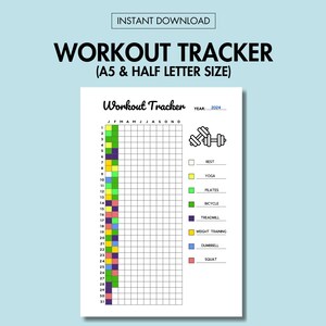 Workout Tracker Printable Workout Log PDF Exercise Journal, Fitness ...