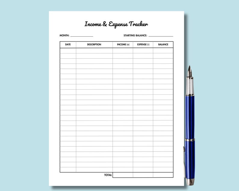 Income and Expense Tracker Printable, Personal Financial Planner PDF ...