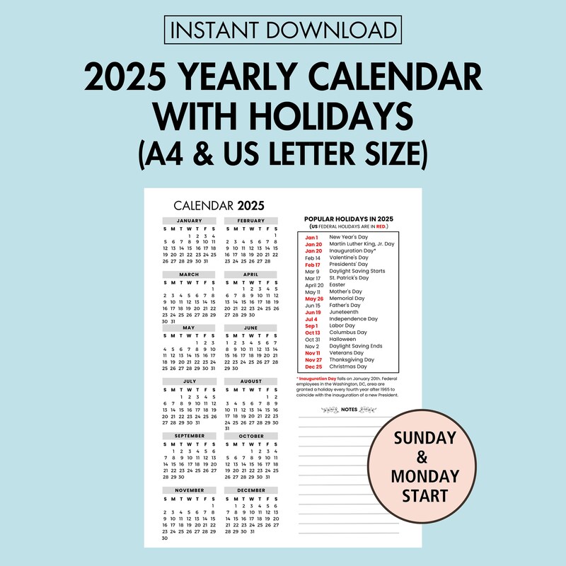 Holiday Calendar - Etsy