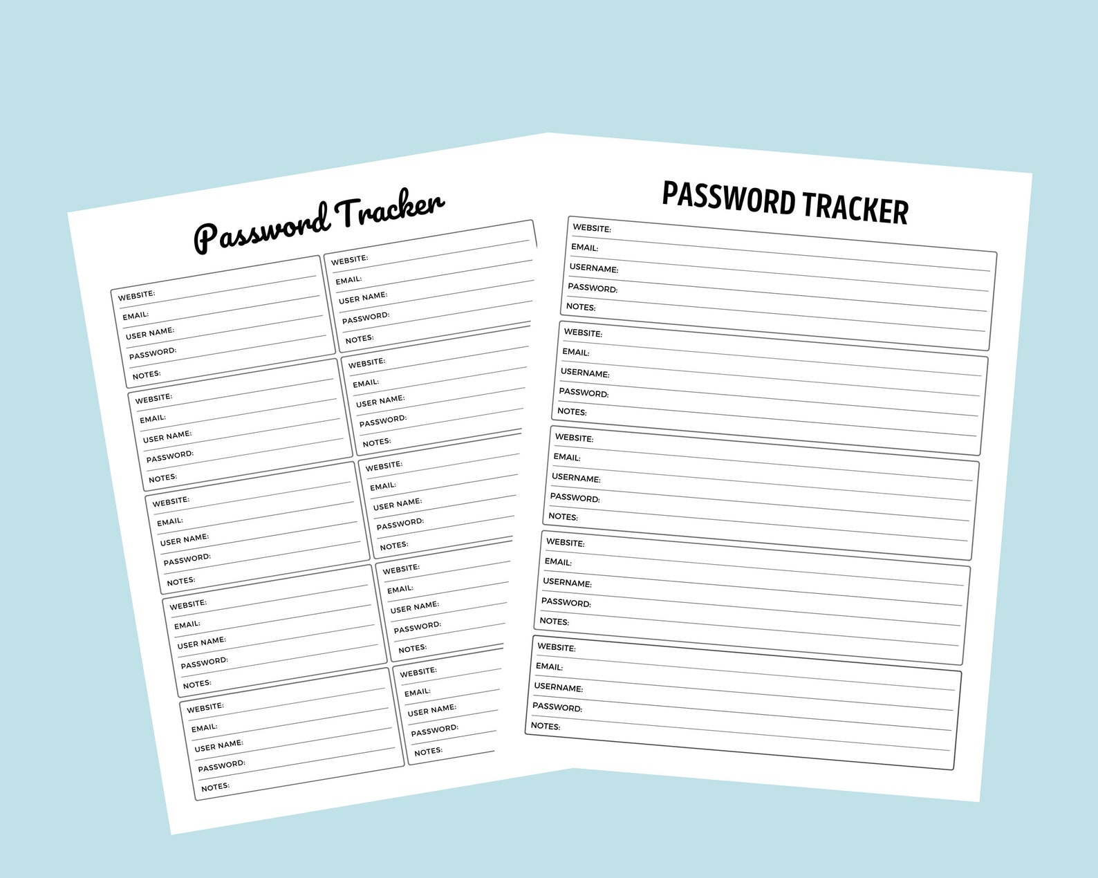 Password Tracker Printable Password Organizer PDF Password Planner ...