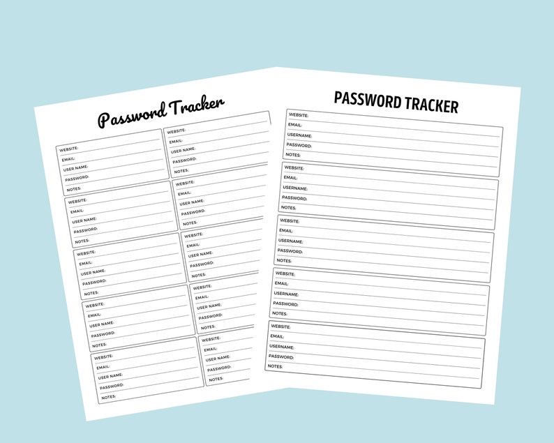 Password Tracker Printable Password Organizer PDF Password Planner ...