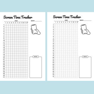 Screen Time Tracker Printable Digital Screen Time Management Tracker ...