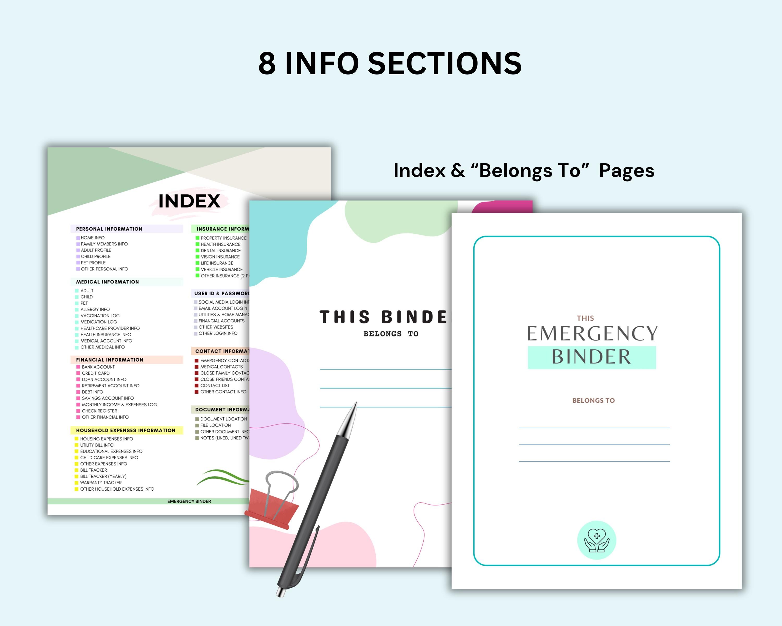 Emergency Binder Printable in Case of Emergency Binder What If ...